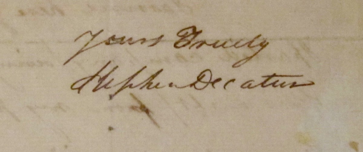 Stephen Decatur ALS December 4, 1812 | J. Mountain Antiques