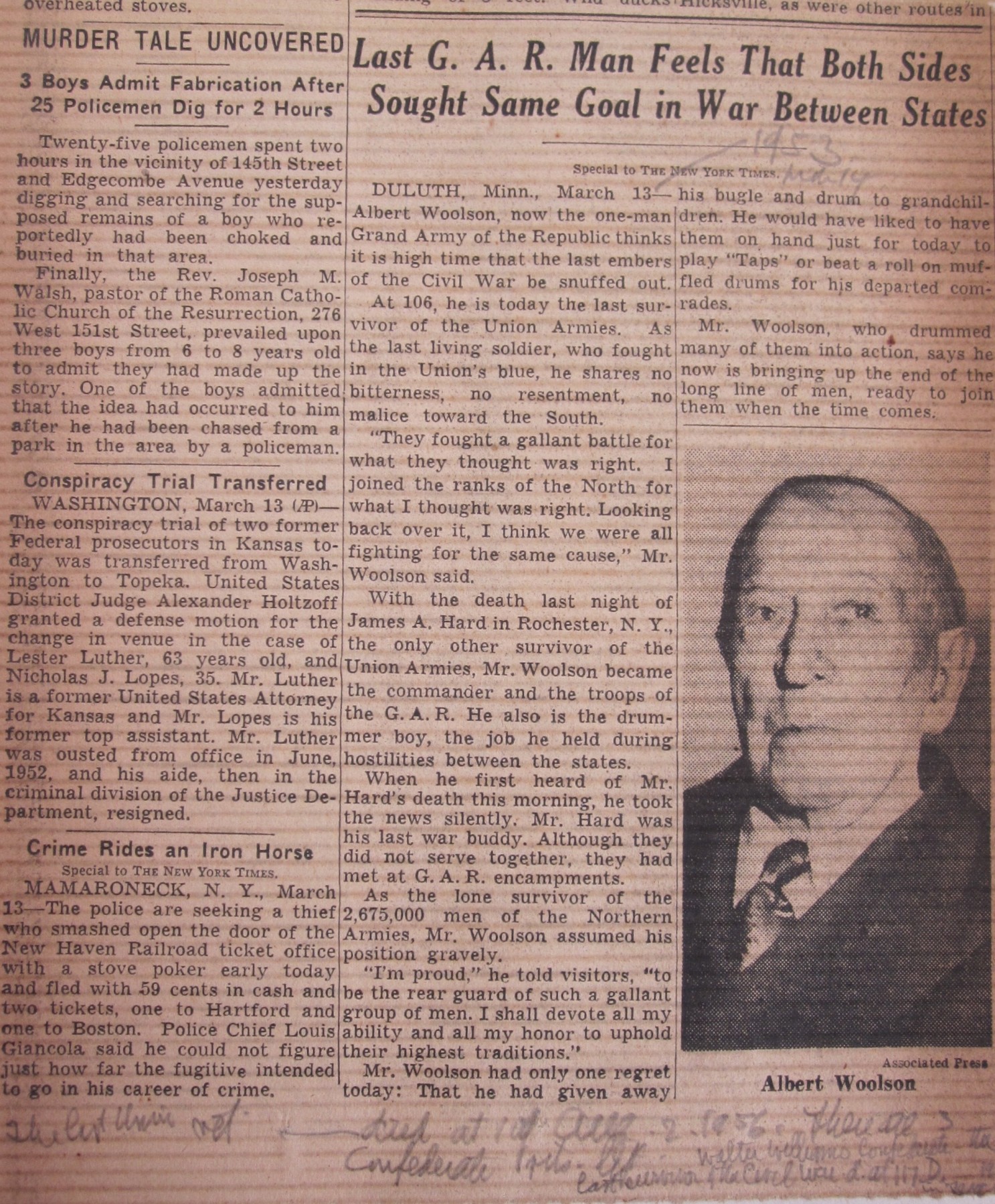 Albert Woolson, Last Union Veteran | J. Mountain Antiques