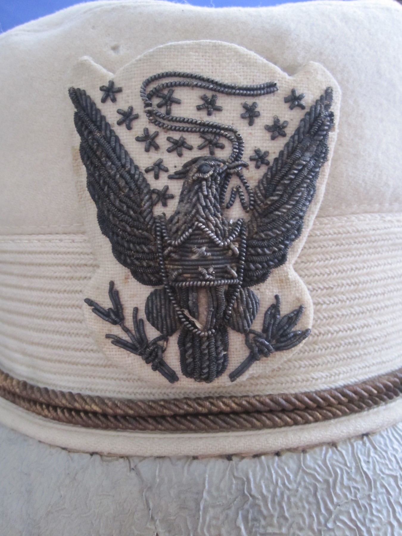 1895 Officer’s Summer White Garrison Cap | J. Mountain Antiques