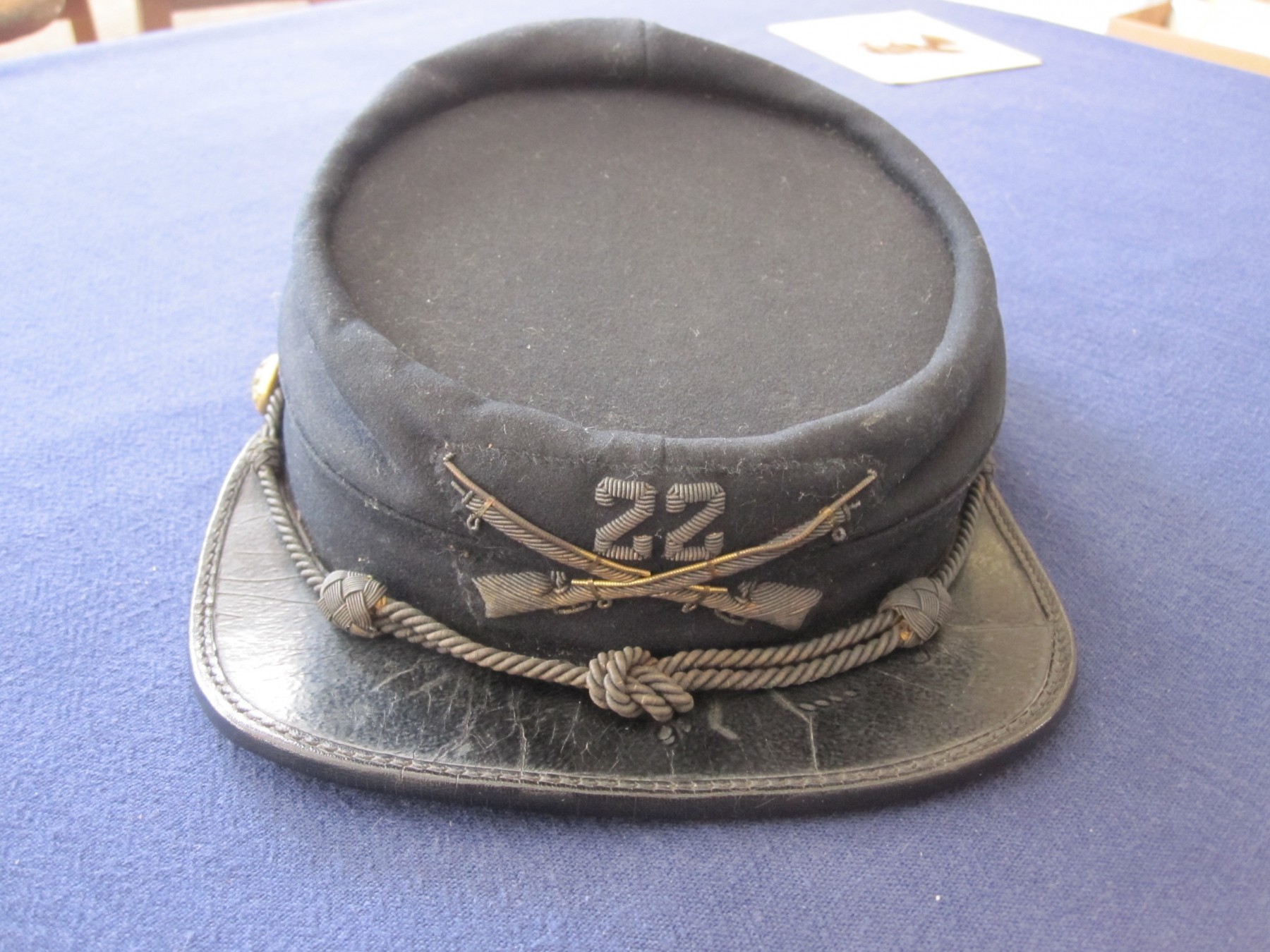 U.S. 22nd Infantry Officer's Forage Cap | J. Mountain Antiques