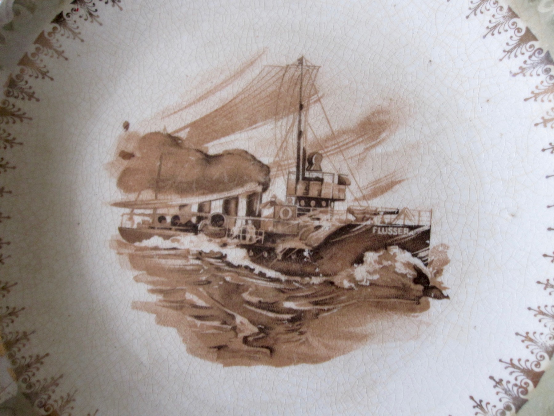 WWI Era USS Flusser, DD20, Illustrated Porcelain Plate – SOLD | J ...
