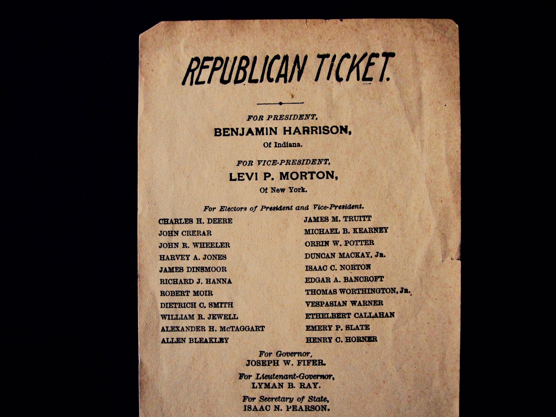 REPUBLICAN TICKET FOR PRESIDENT | J. Mountain Antiques