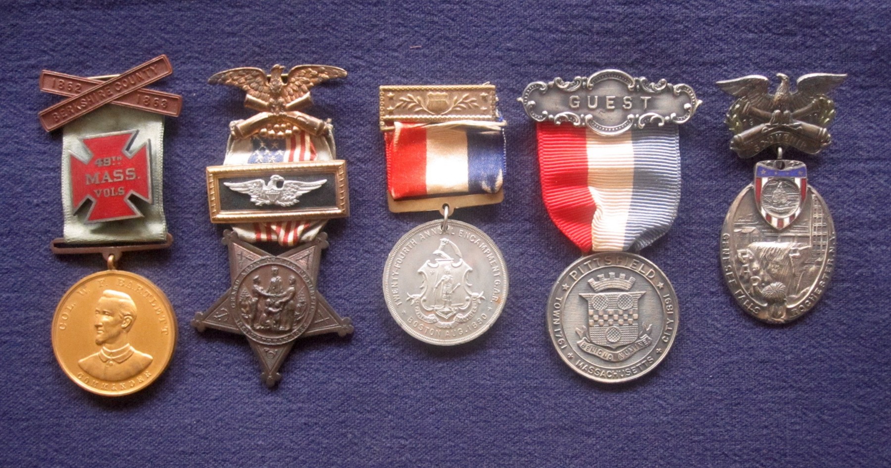 49th Mass - ID'd Veteran's Badges | J. Mountain Antiques