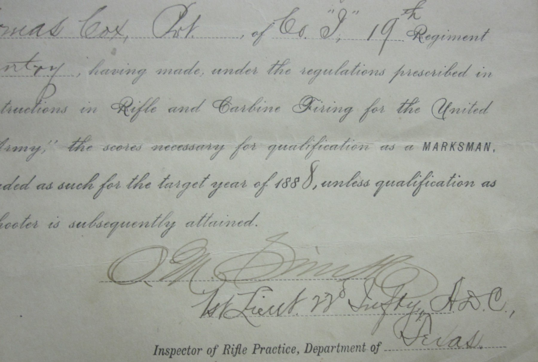 U.S. Army Marksman's Certificate | J. Mountain Antiques