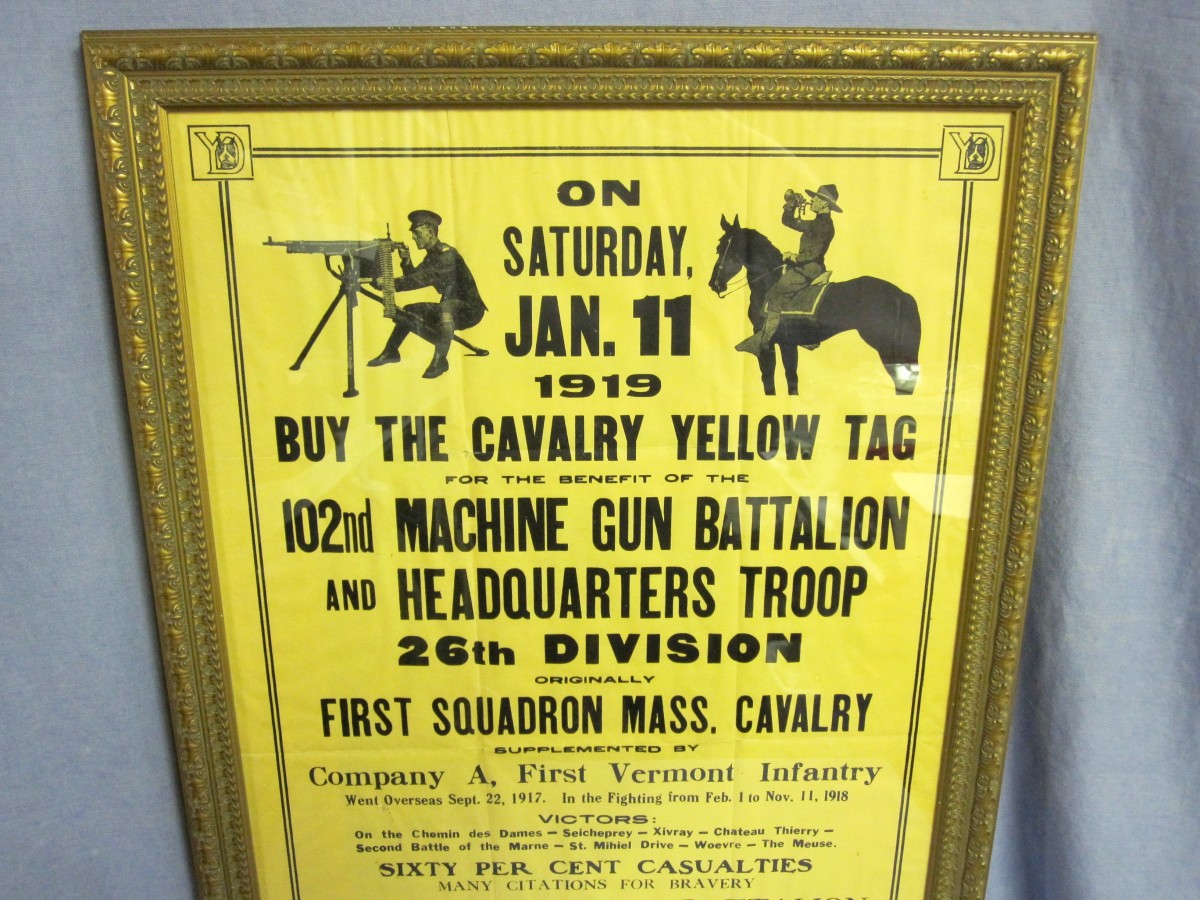102nd Machine Gun Bn Broadside WW1 Era | J. Mountain Antiques