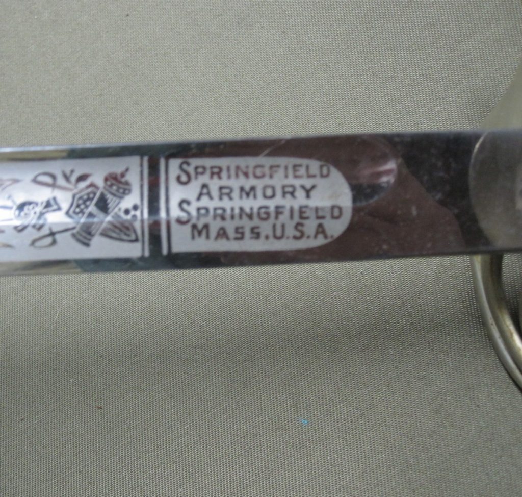 Scarce 1902 Springfield Armory Officers Sword -Sold | J. Mountain Antiques