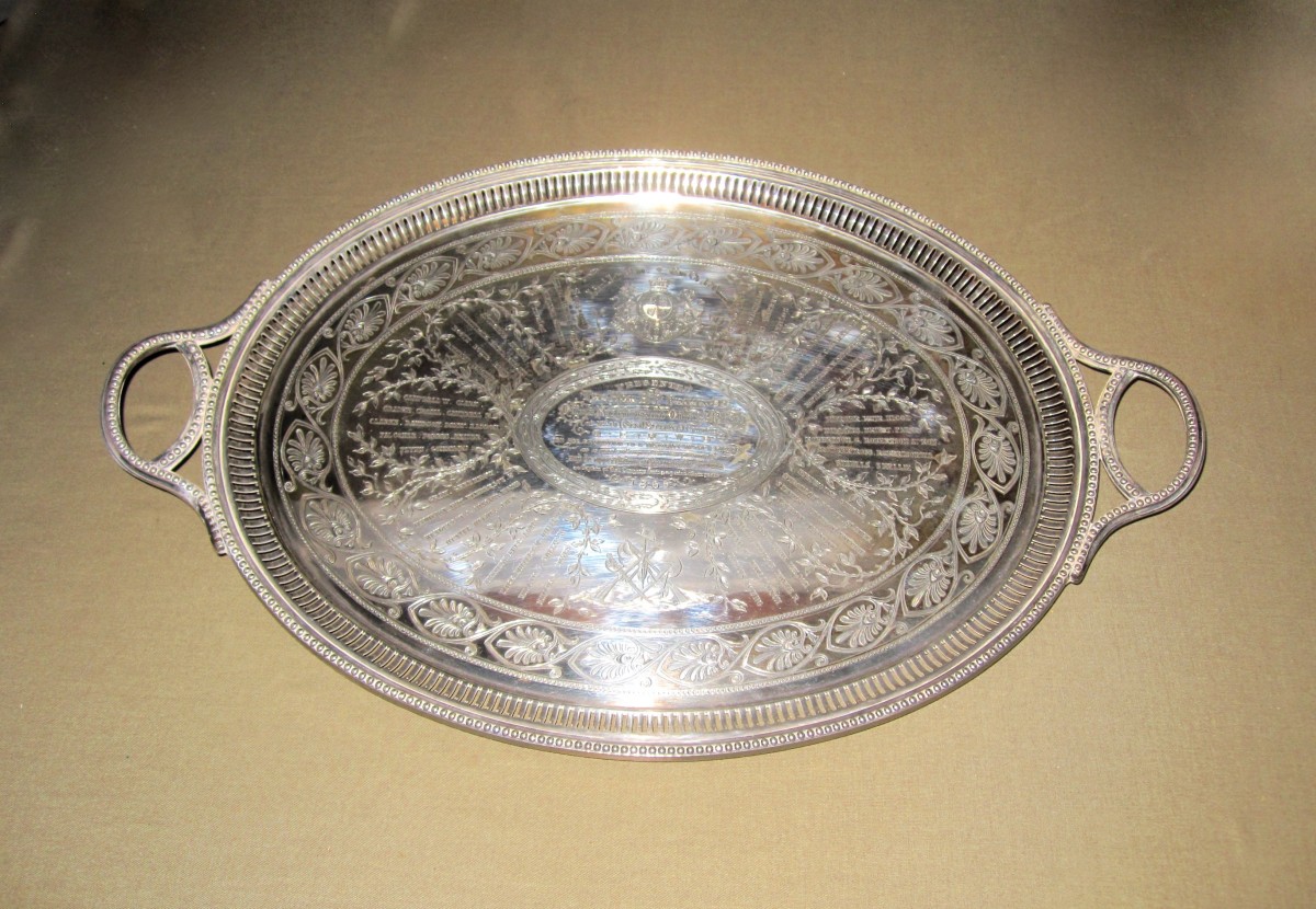 Large Sheffield Silver Presentation Tray- Queen’s No. 10 Company – SOLD ...