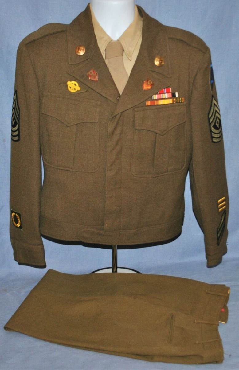 Named U.S. Army Yankee Division, 180th Field Artillery 1st Sgt. Jacket ...