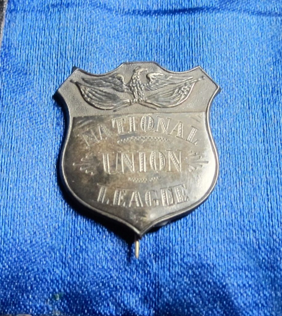 Civil War Era National Union League Silver Badge SOLD | J. Mountain ...
