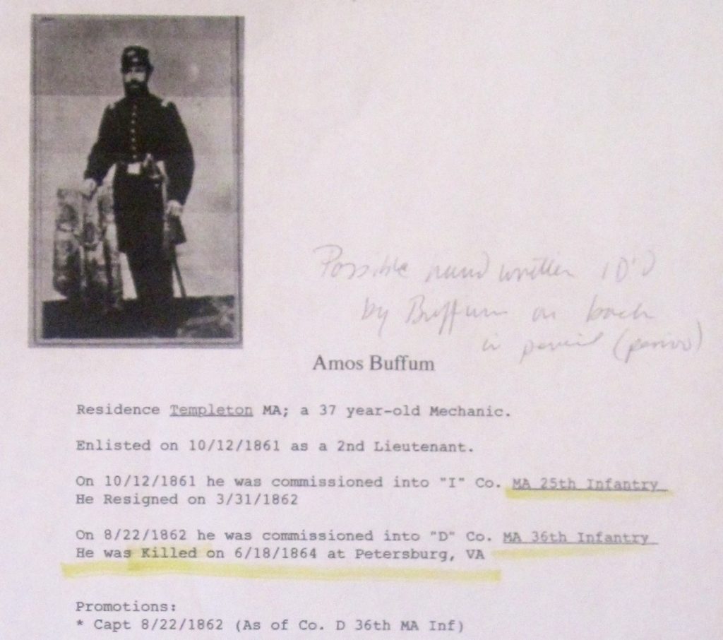 CDV- “A Brave Man”-Captain Amos Buffum, 36th Mass Vols – SOLD | J ...