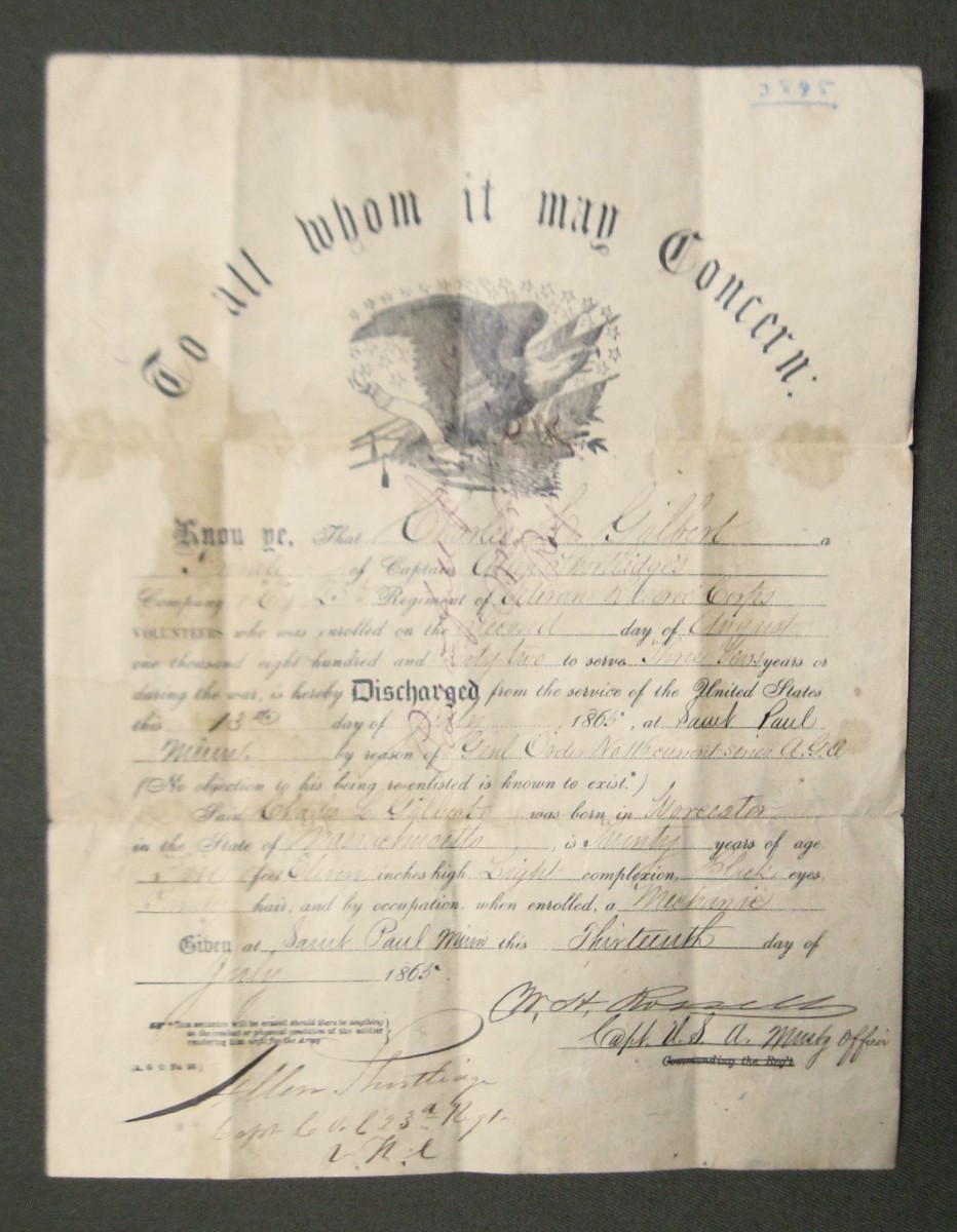 Diary Of Corporal Charles Gilbert, 36th Massachusetts Infantry – SOLD ...