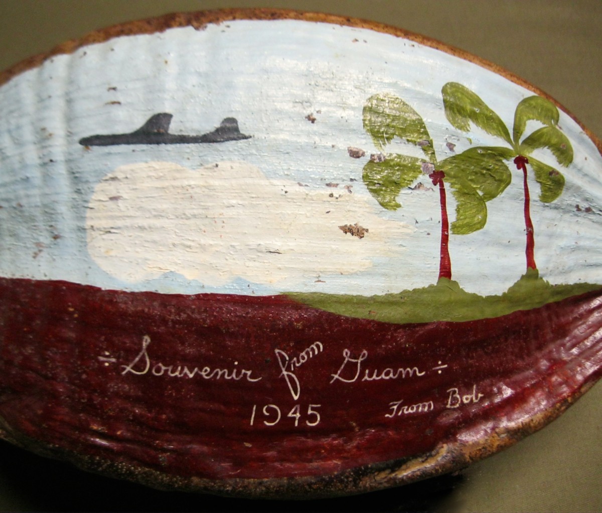 Guam Coconut Shell Art -1945 | J. Mountain Antiques