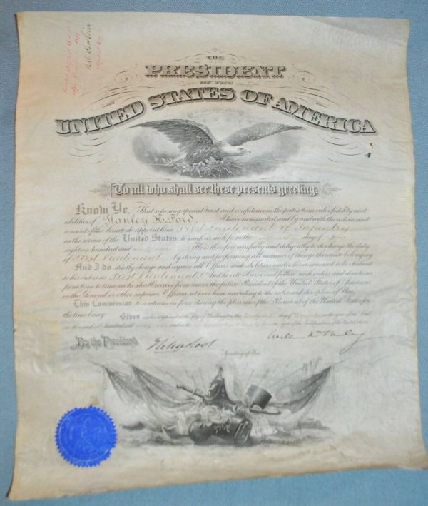President William McKinley Signed Army Commission- 1899 – SOLD | J ...