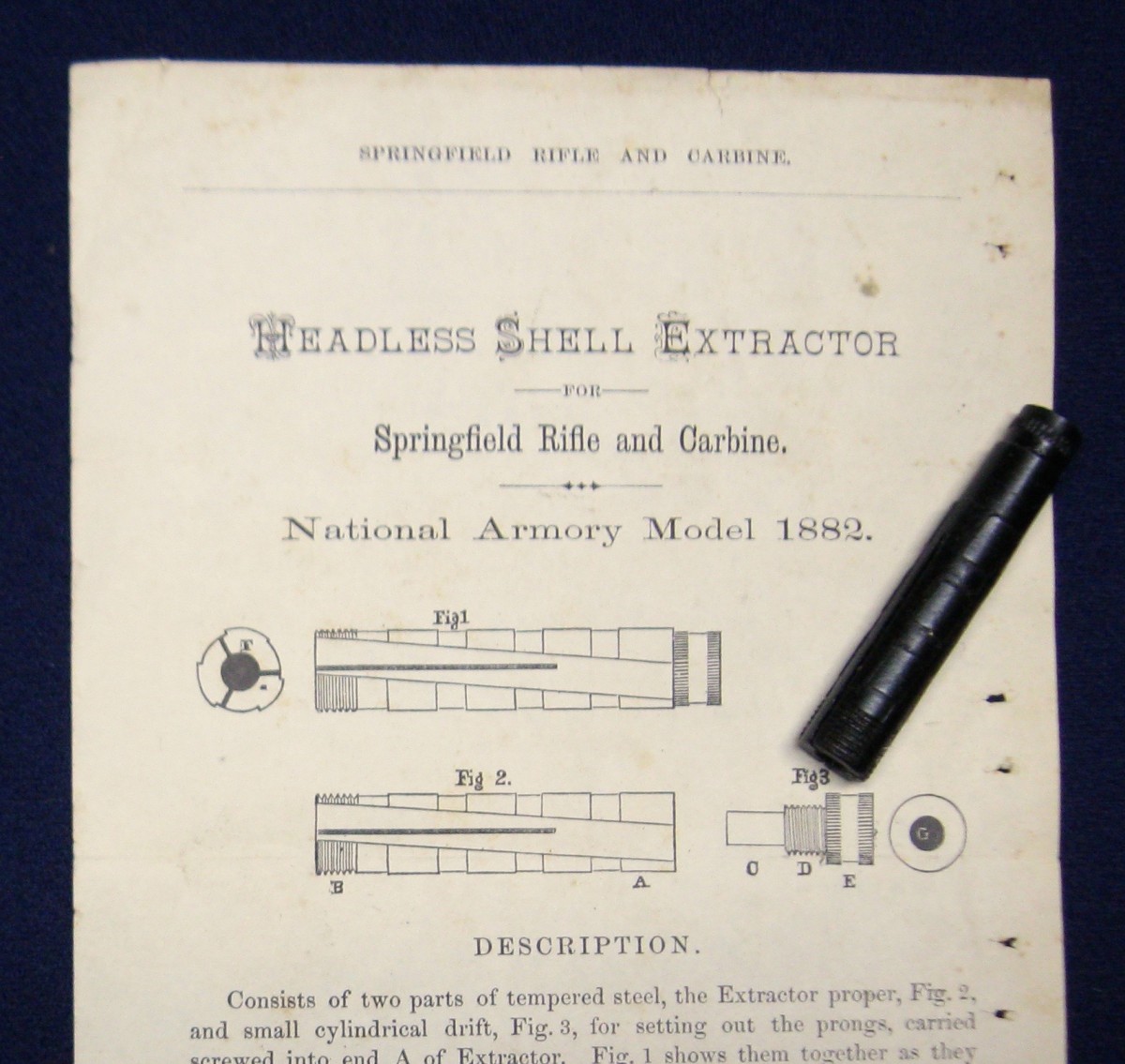 Original Headless Shell Extractor “DESCRIPTION & USE” Sheet | J ...
