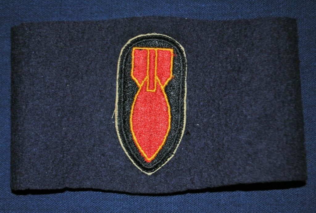 Bomb Disposal Patch on Wool Armband | J. Mountain Antiques