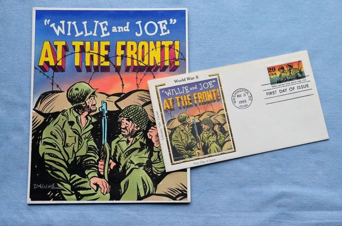 First Day Cover Art & Cover by Dunne 1993 – Willie and Joe At The Front ...