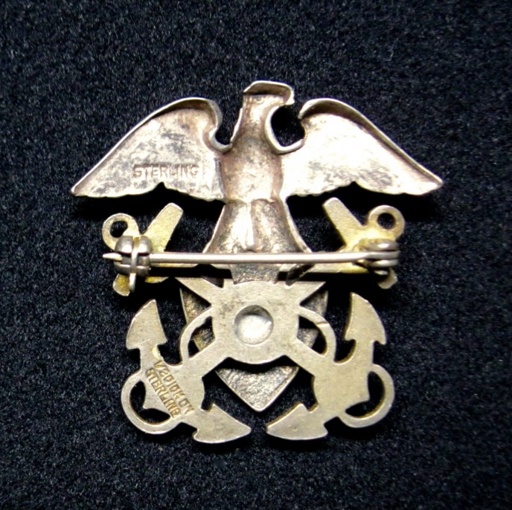 U.S. Navy Officer’s Cap Eagle Insignia -Sterling – SOLD | J. Mountain ...
