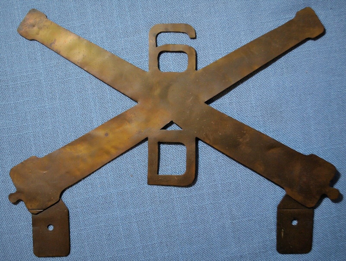 WWII 6th Artillery Vehicle Unit Plate-Brass SOLD | J. Mountain Antiques