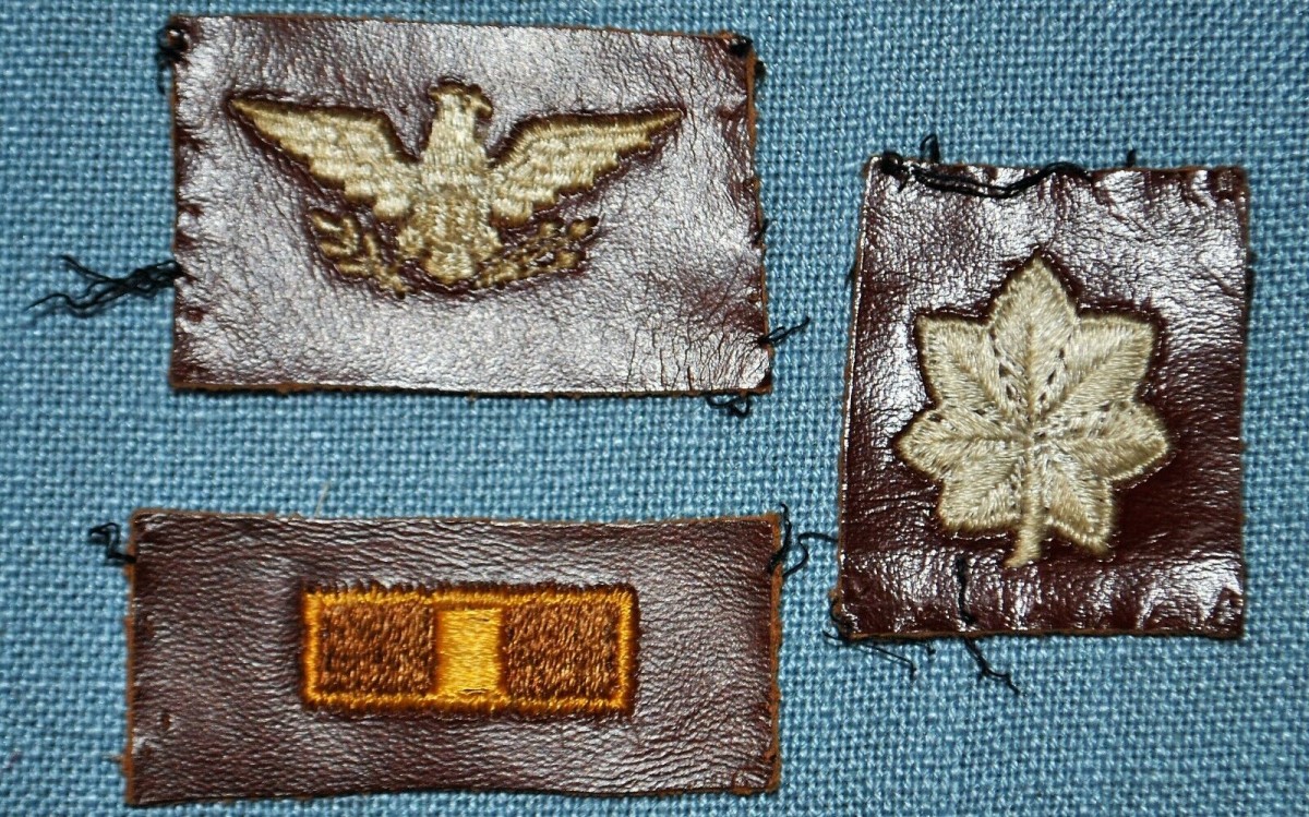 WWII Era Lot of Leather Rank Insignia | J. Mountain Antiques