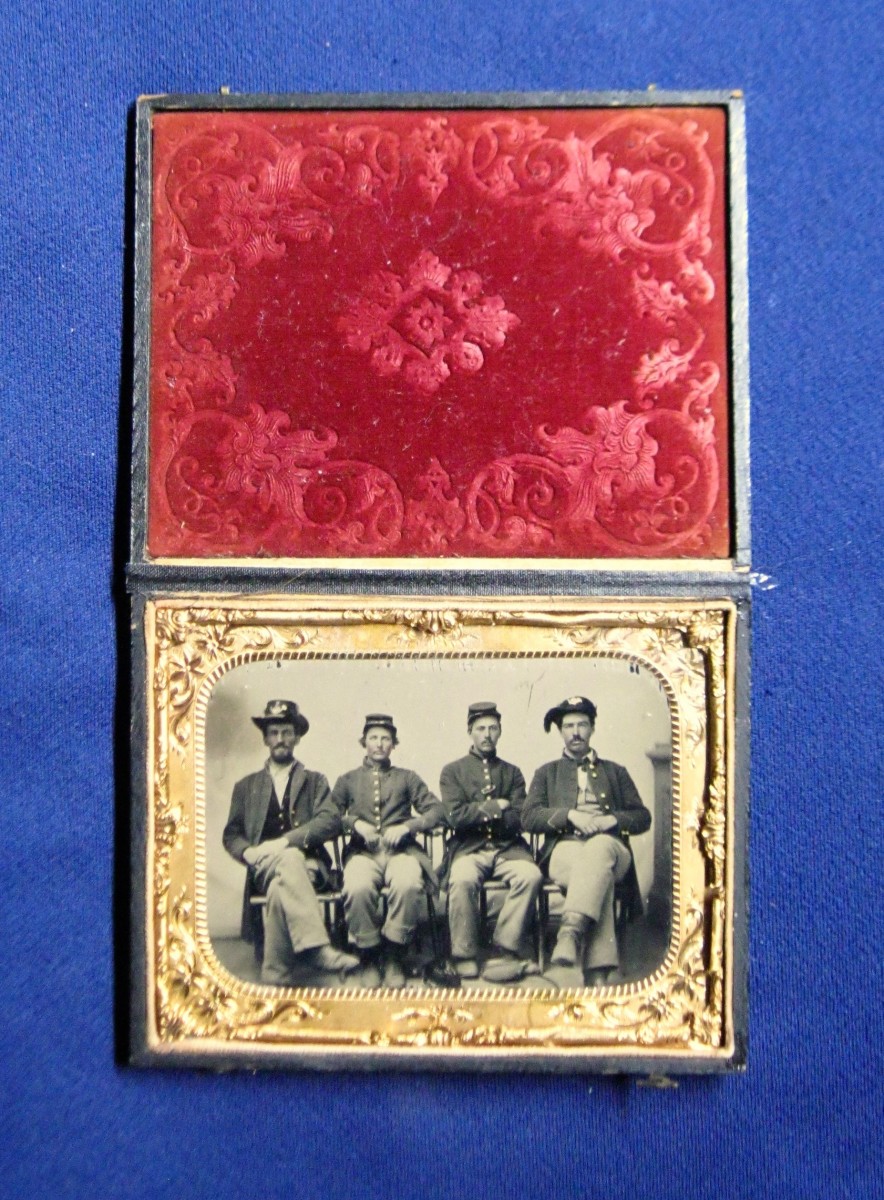 4 Union Soldiers Seated In A Half Plate Ambrotype SOLD | J. Mountain ...