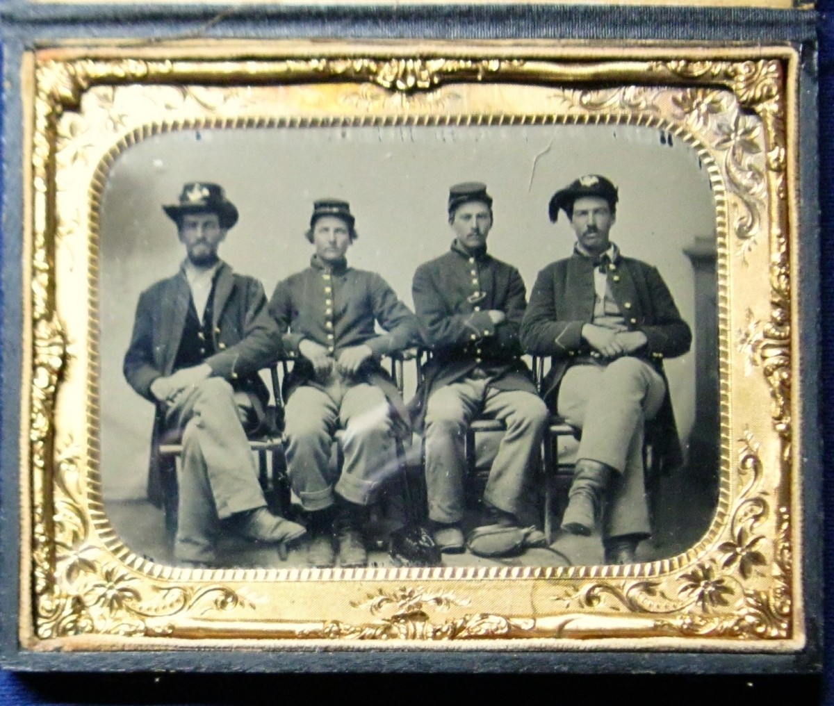 4 Union Soldiers Seated In A Half Plate Ambrotype SOLD | J. Mountain ...