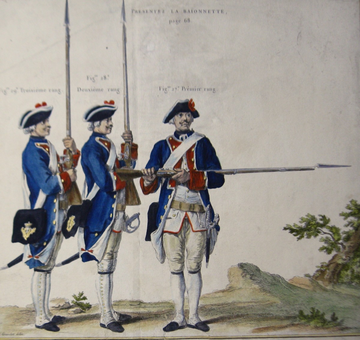 Colored Plate Showing French Soldiers “Presenting The Bayonet” – SOLD ...