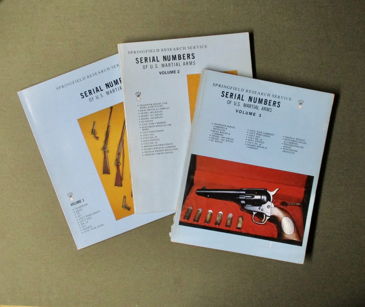 First 3 Volumes Of Springfield Research Service Serial Number Lists | J ...