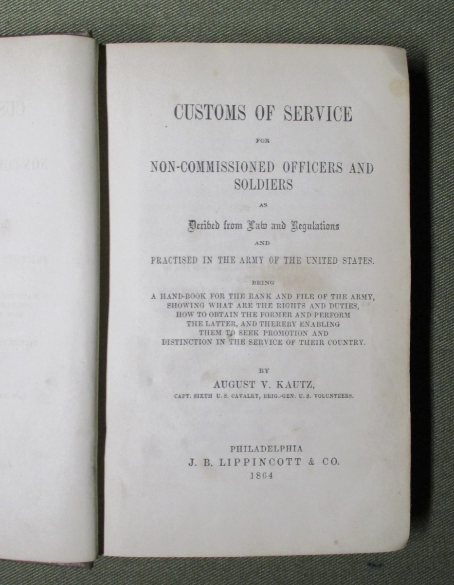 Manual – Customs Of The Service For NCO’s & Soldiers -1864 -SOLD | J ...