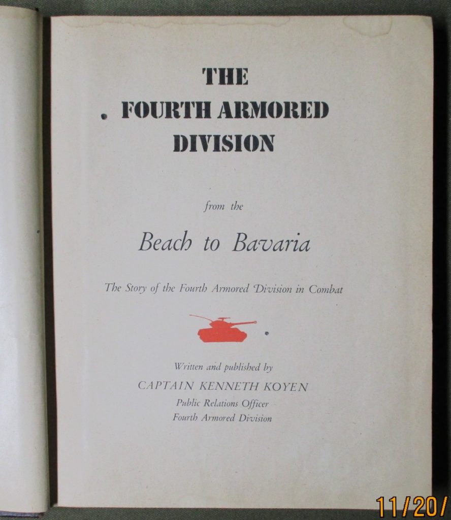 The Fourth Armored Division from the Beach to Bavaria – SOLD | J ...