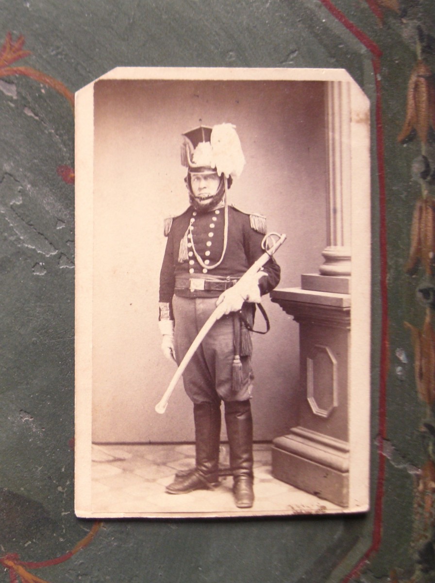 CDV Of A National Lancer In Full Uniform With His 1840 Wrist-breaker ...
