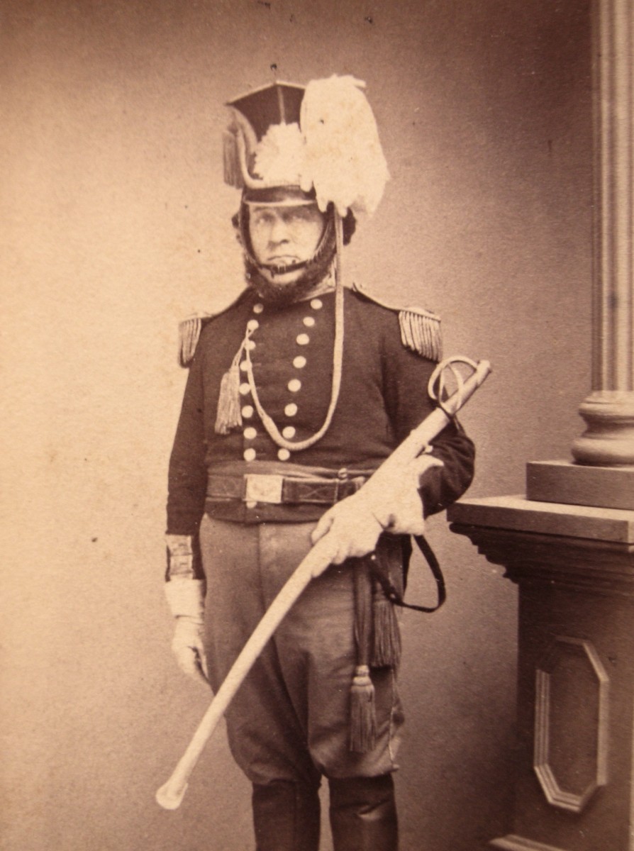 CDV Of A National Lancer In Full Uniform With His 1840 Wrist-breaker ...