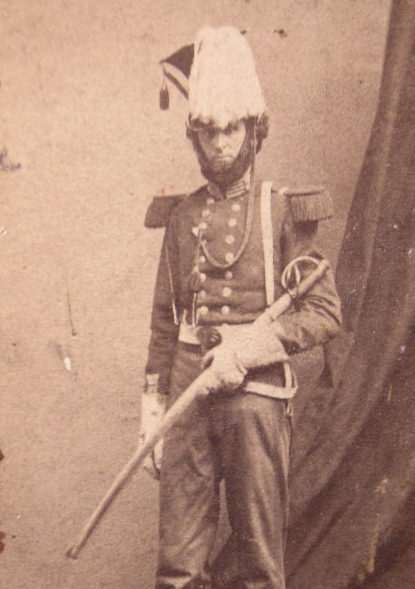 CDV Of An Armed National Lancer In Studio -SOLD | J. Mountain Antiques