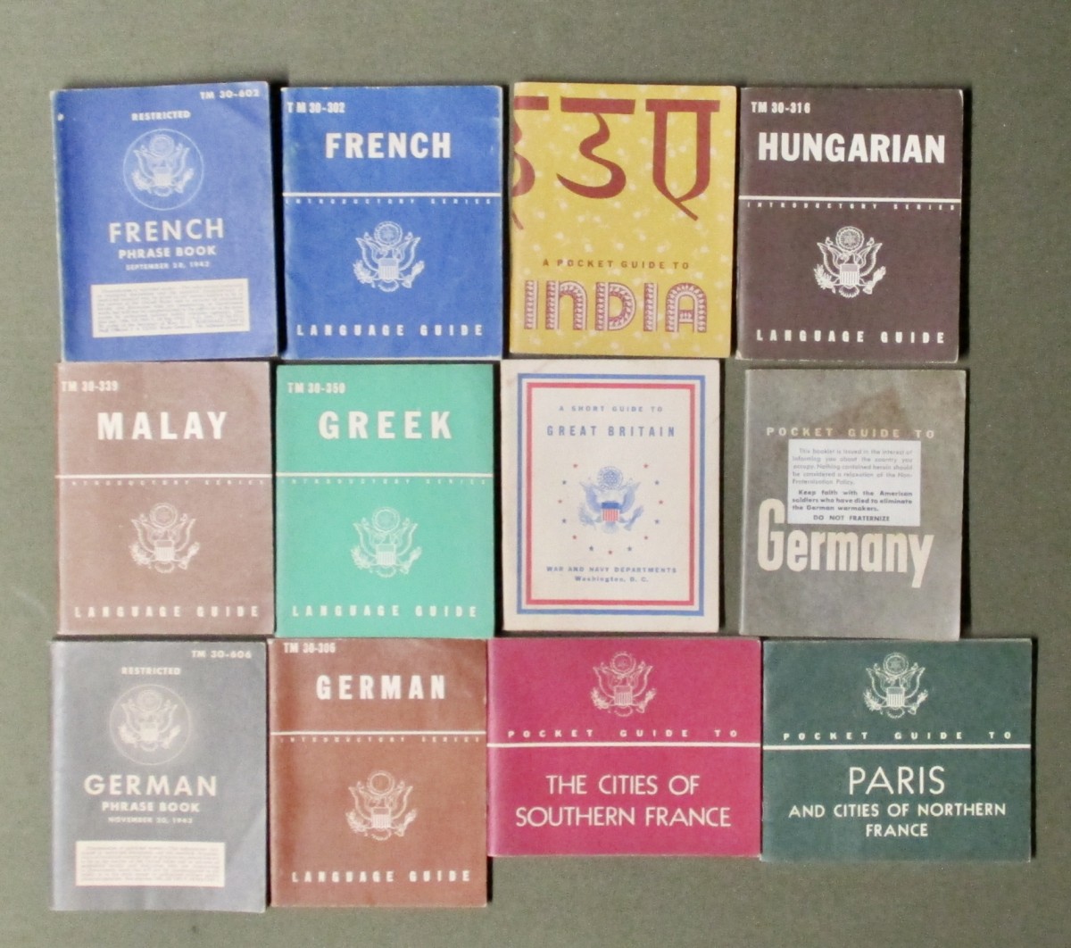 Collection of 55 US Military Guide & Phrase Books SOLD | J. Mountain ...