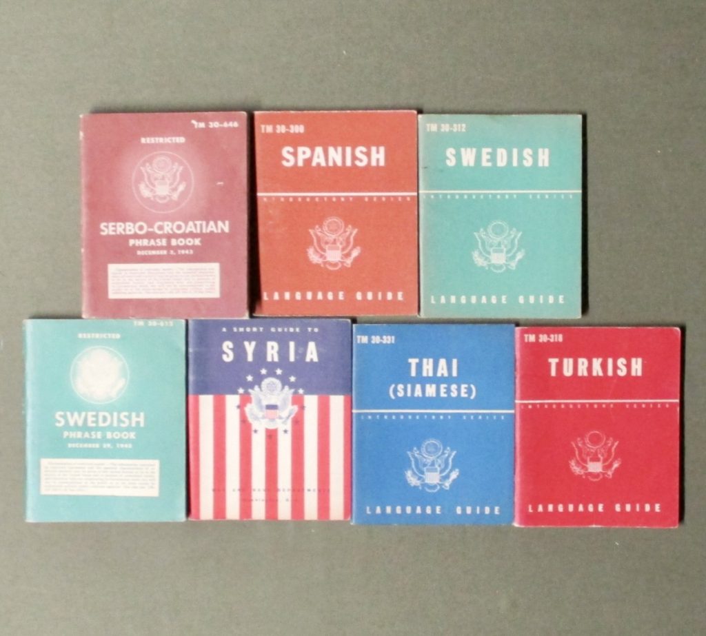 Collection of 55 US Military Guide & Phrase Books | J. Mountain Antiques