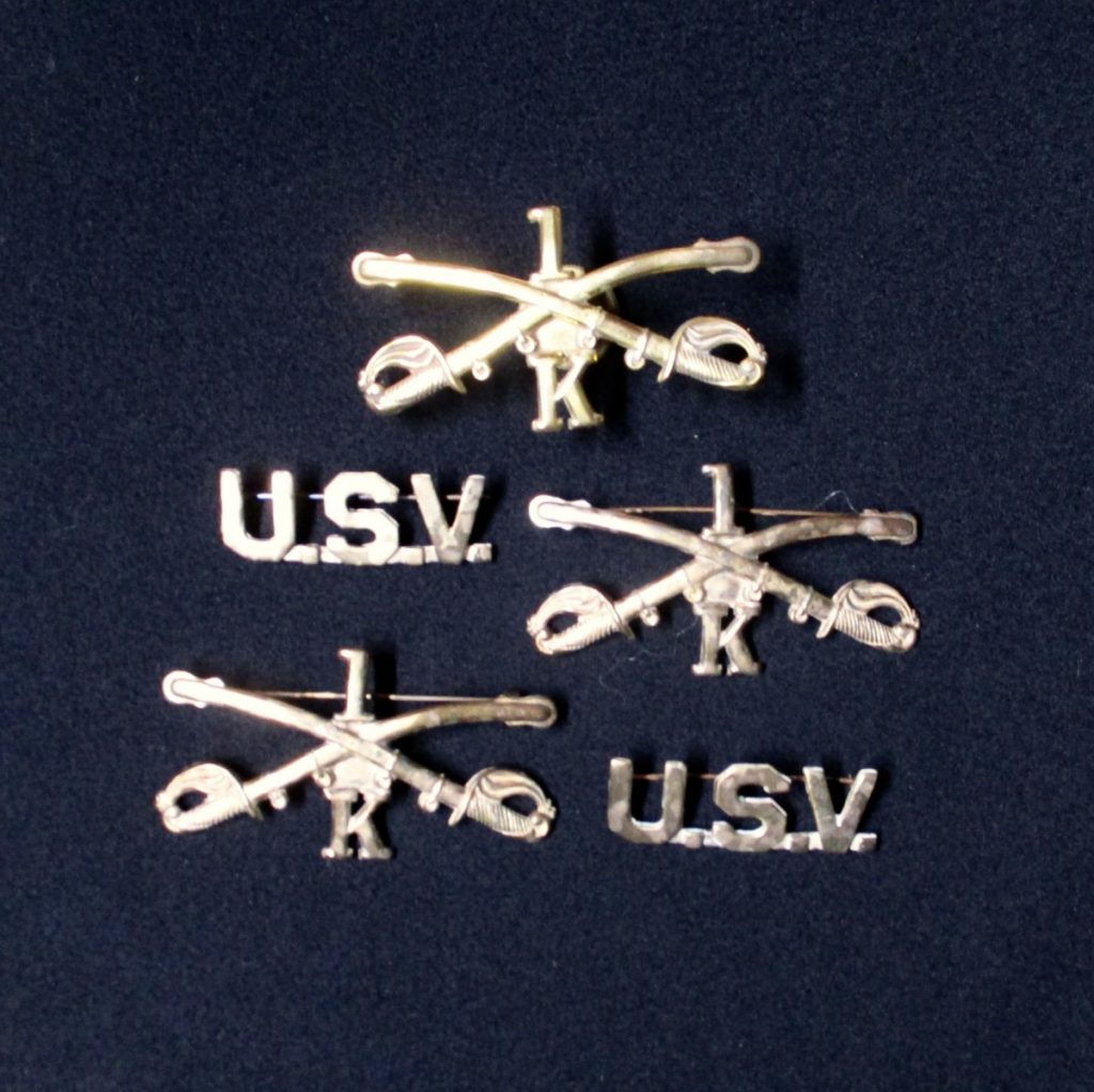 1st USV Cavalry Cap & Collar Insignia Lot -SOLD | J. Mountain Antiques