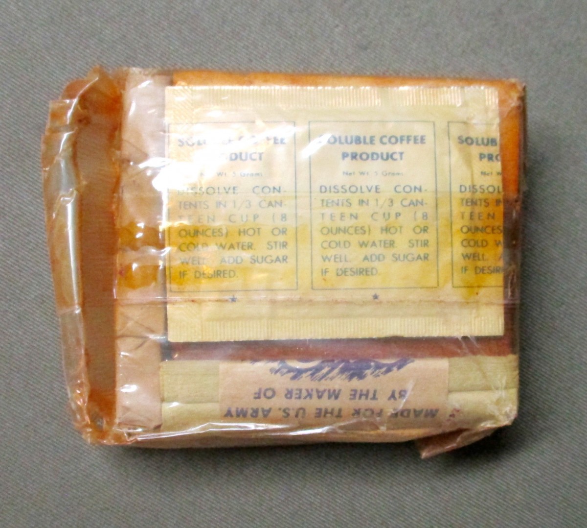 K Ration Packet- Crackers, Chocolate, Coffee, Etc | J. Mountain Antiques