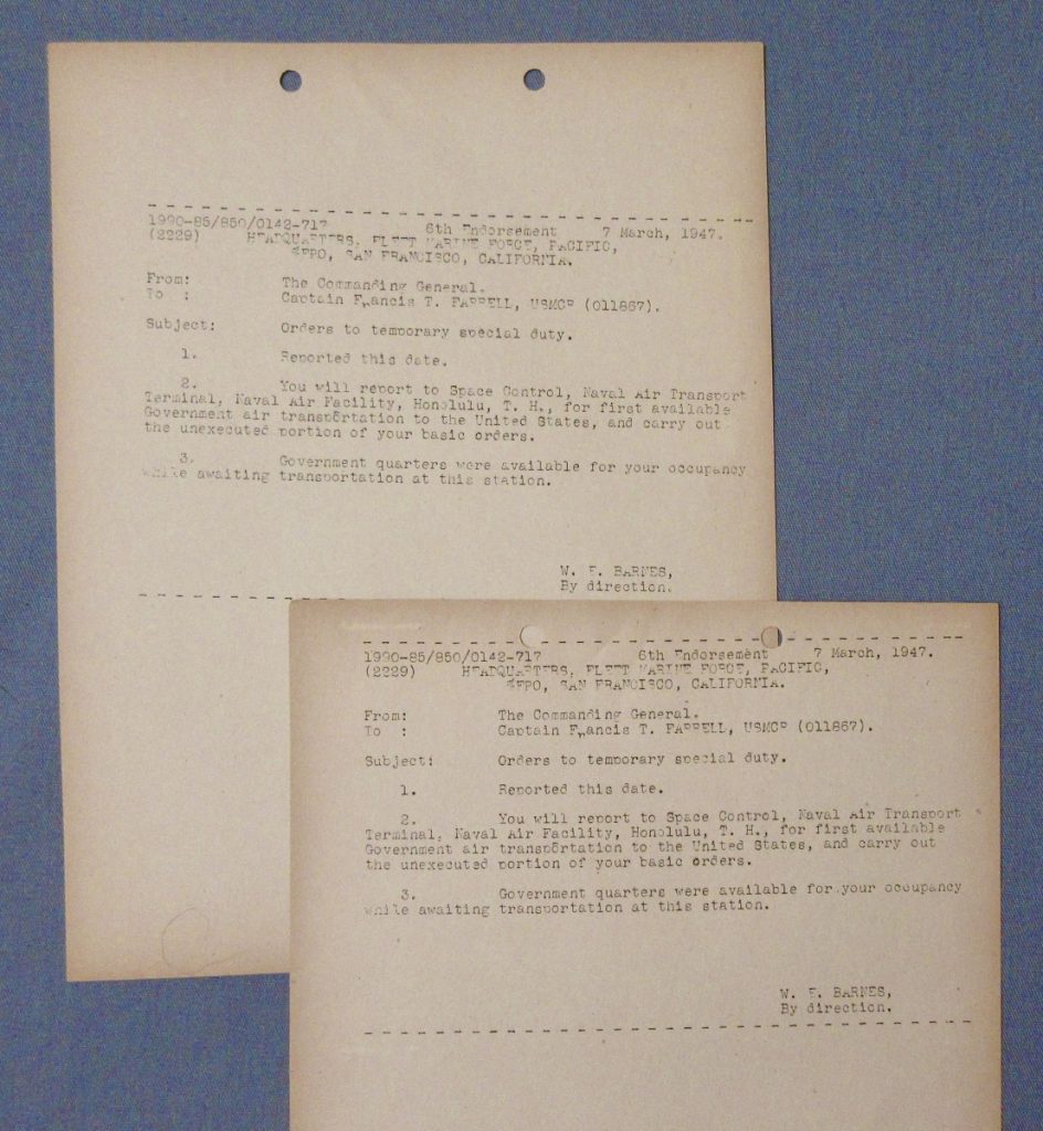 Capt. Frank Ferrell, USMC – OSS Collection Of Documents, Photos & Maps ...