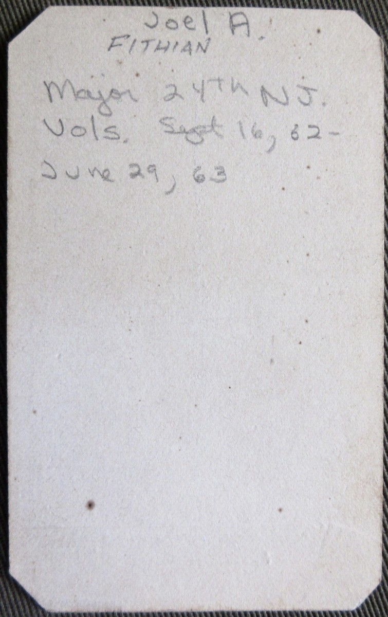 CDV Signed By Major Joel A. Fithian 24th New Jersey Volunteers – SOLD ...