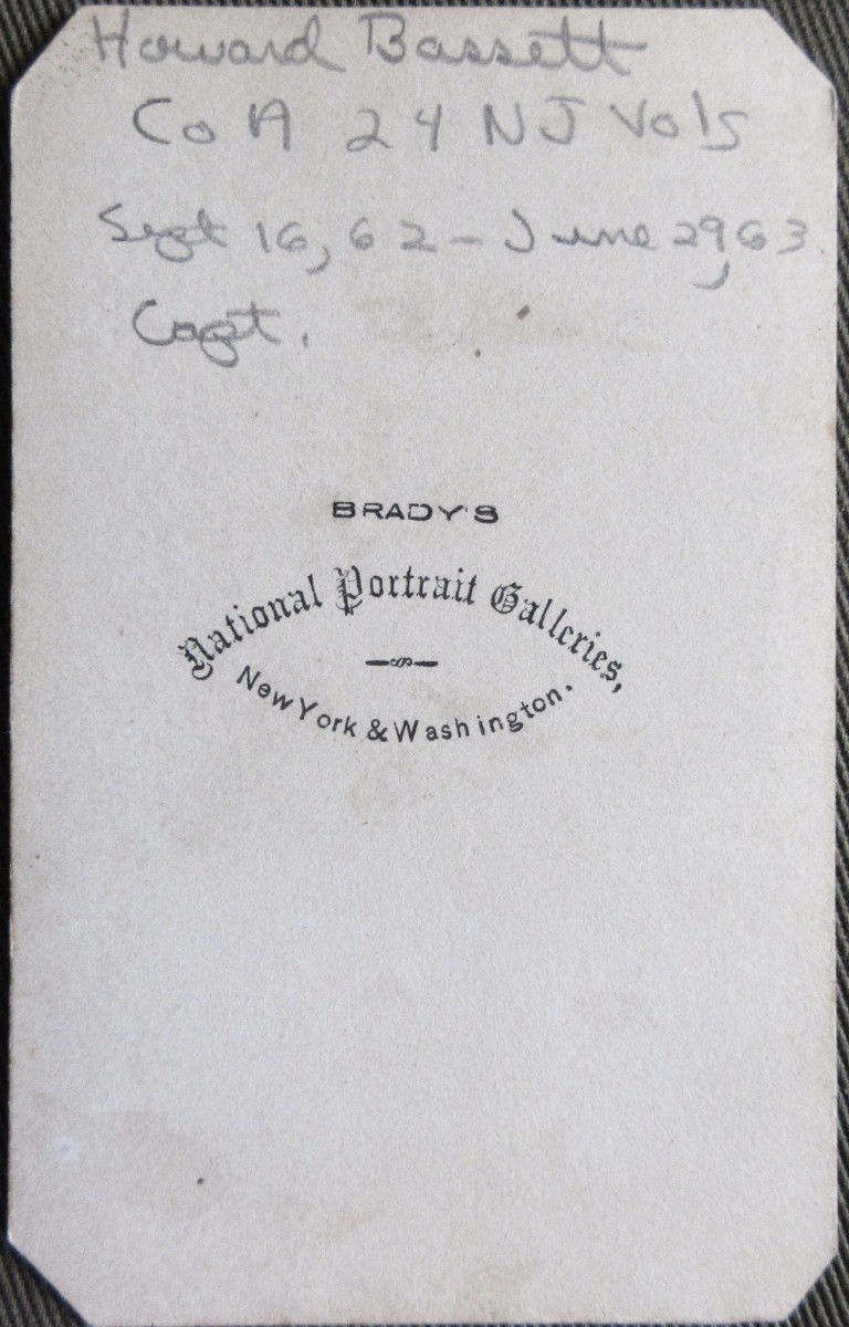 CDV Of Captain Howard Bassett 24th New Jersey Volunteers – SOLD | J ...