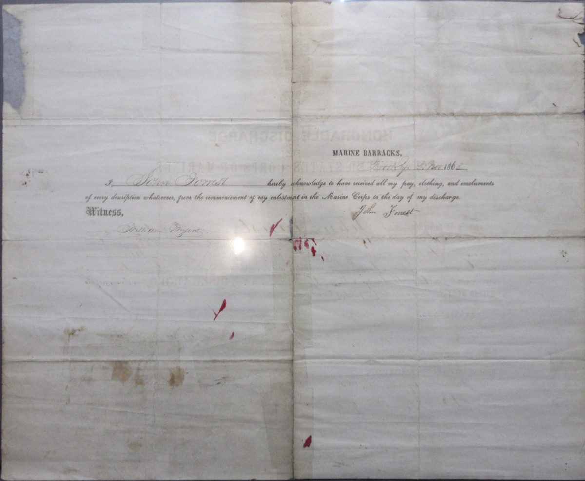 Rare Civil War USMC Discharge Signed by Commandant Jacob Zeilin SOLD ...