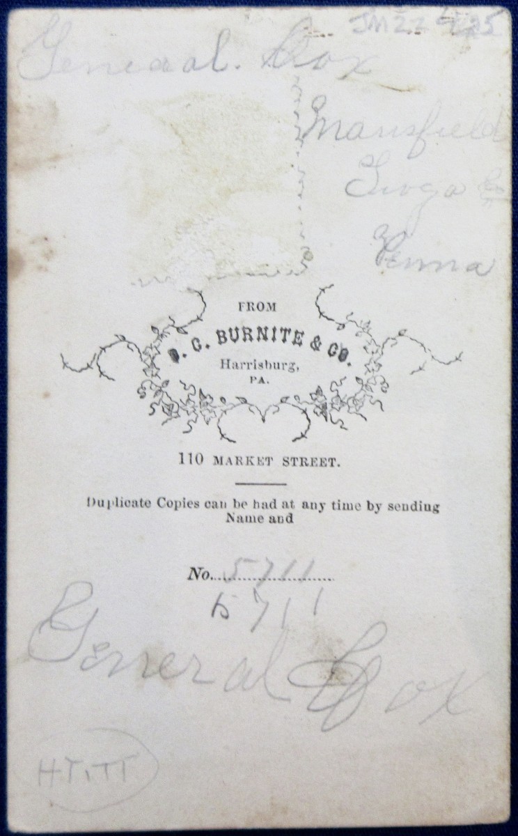 CDV – Brevet Brigadier General Robert Corson Cox | J. Mountain Antiques