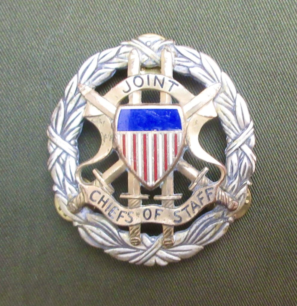 Joint Chiefs Of Staff Badge- Sterling – & Certificate For Lt. General ...