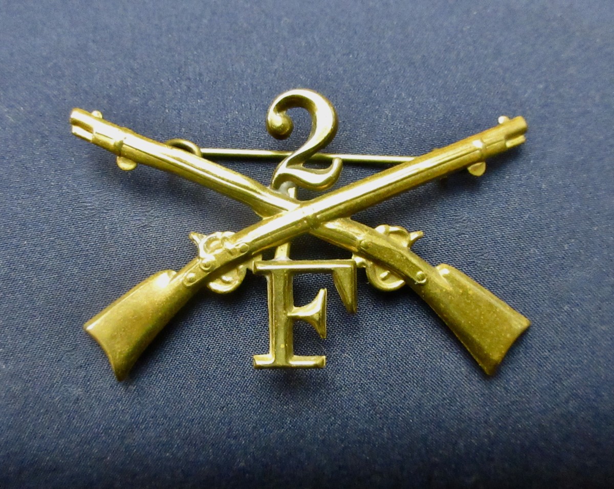 2nd Infantry Forage Cap Insignia- Lead/ Pin Backed – SOLD | J. Mountain ...