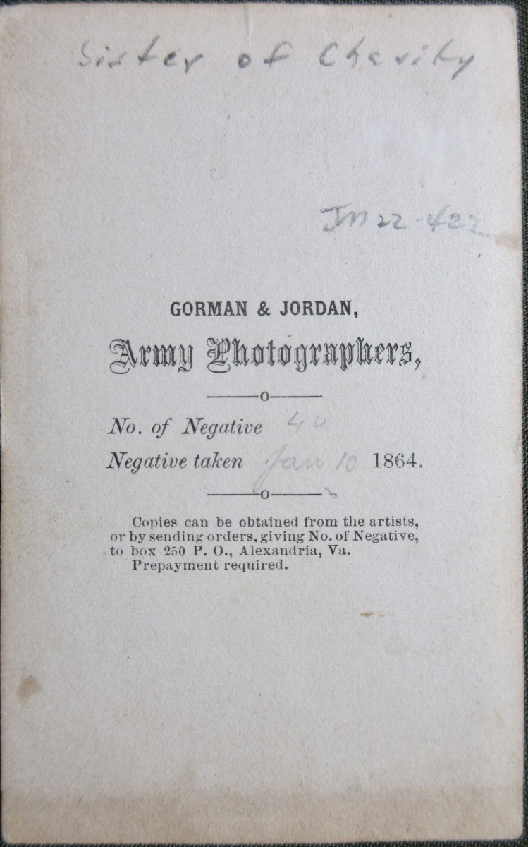 CDV – Sister of Charity Image By “Gorman & Jordan, Army Photographers ...