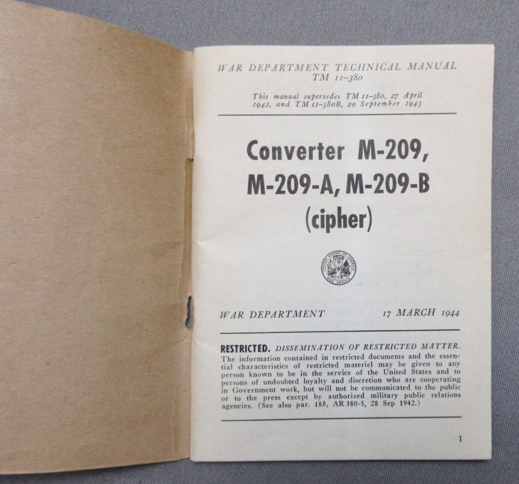 Code Converter M209-A (Cipher) Device – Case & Accessories -SOLD | J ...