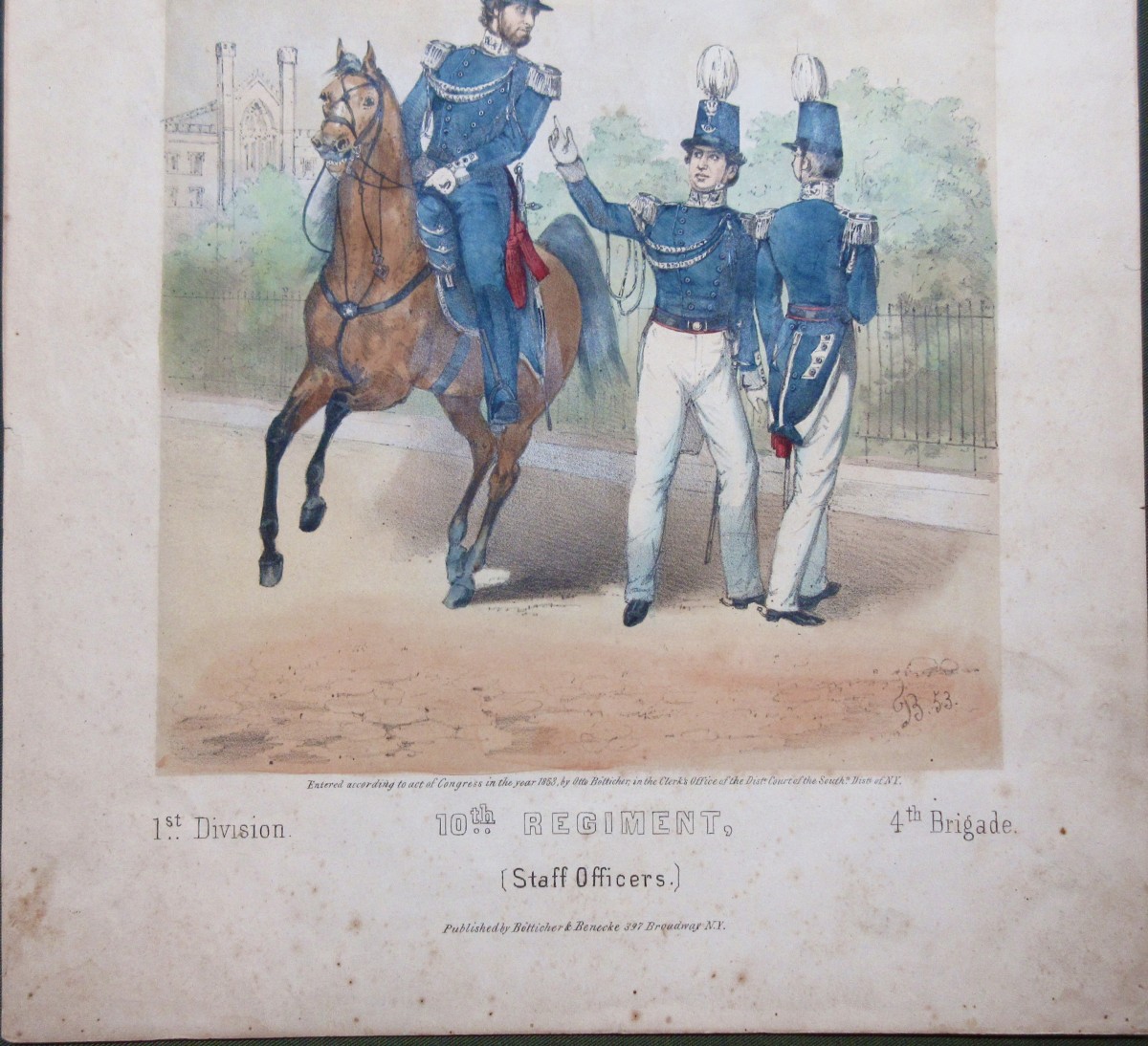 Military Uniform Plate – 10th Regiment Staff Officers 1853. – SOLD | J ...