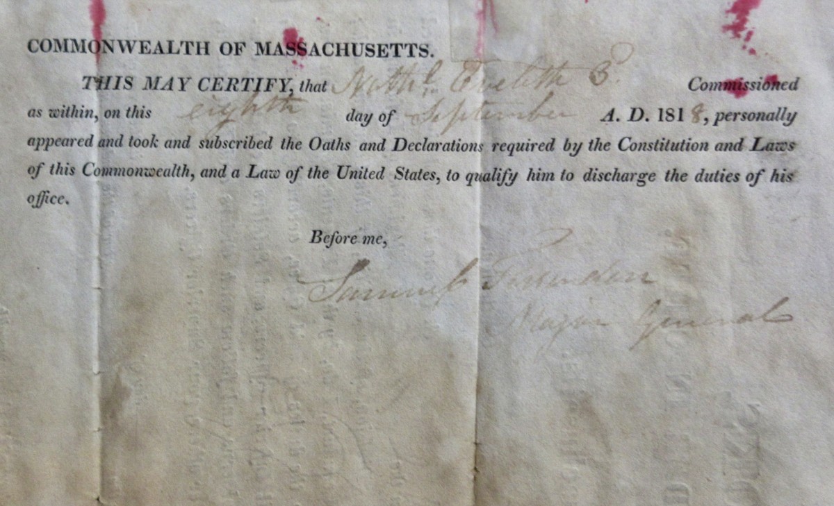 1818 Signed Commission By Massachusetts Governor John Brooks – SOLD | J ...