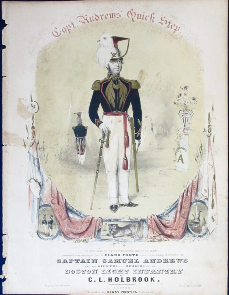 Captain Andrews Quick Step Boston Light Infantry Sheet Music 1843 ...