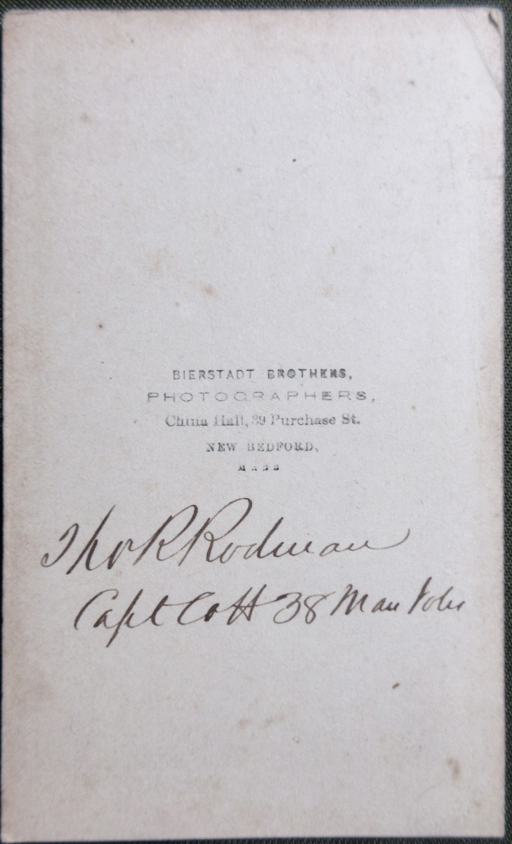 CDV Signed By Captain Thomas R Rodman 38th Massachusetts Infantry | J ...