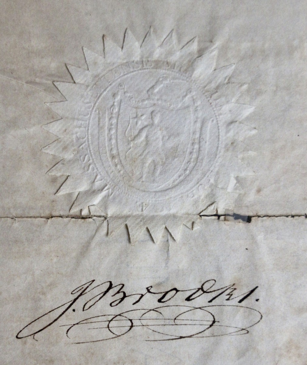 1818 Signed Commission By Massachusetts Governor John Brooks – SOLD | J ...